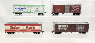 4 HO Gauge Model Train Boxcars w/ Weights Inside Nice Custom Freight ...