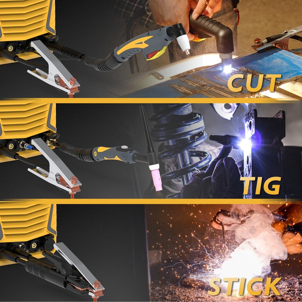CUT/TIG/STICK 3 in 1 Welder, Plasma Cutter 50amp, TIG&MMA 200amp ...