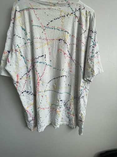 Vintage Men's/Women’s Tee T-shirt Colorful Paint Splatter Single Stitch ...