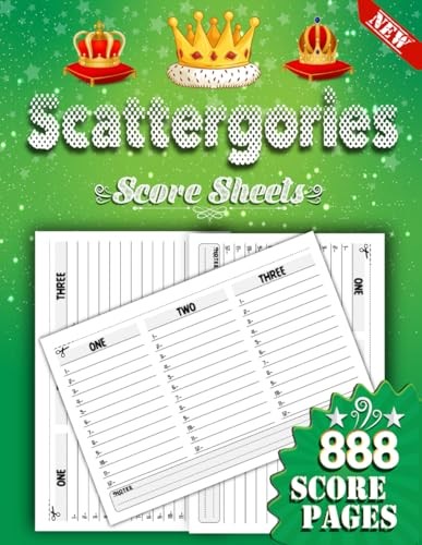 Scattergories Score Sheets: 888 Paper Score Sheets for Playing ...