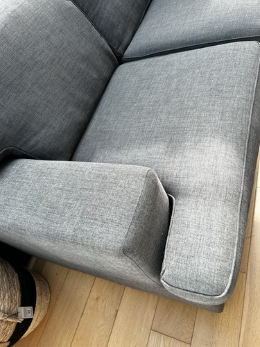 DFS 3 Seater Ludo Sofa with Storage Pouffe / Footstool Grey Charcoal ...