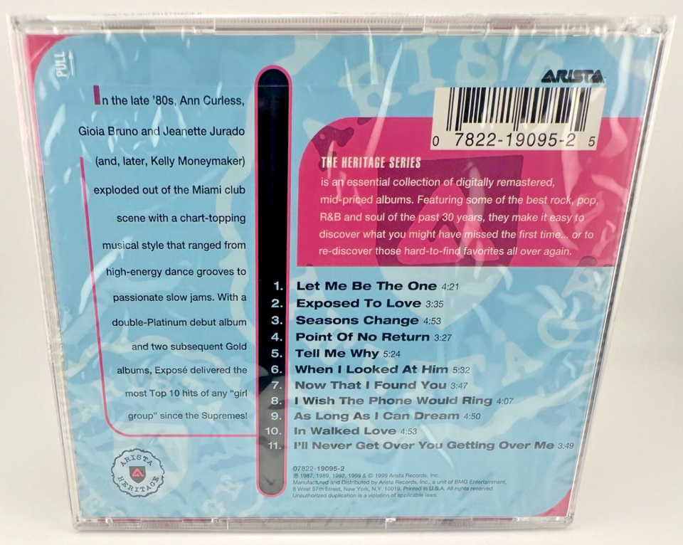 Exposé - Master Hits by Expose [ RARE NEW CD, 1999 Arista ] * SEALED ...