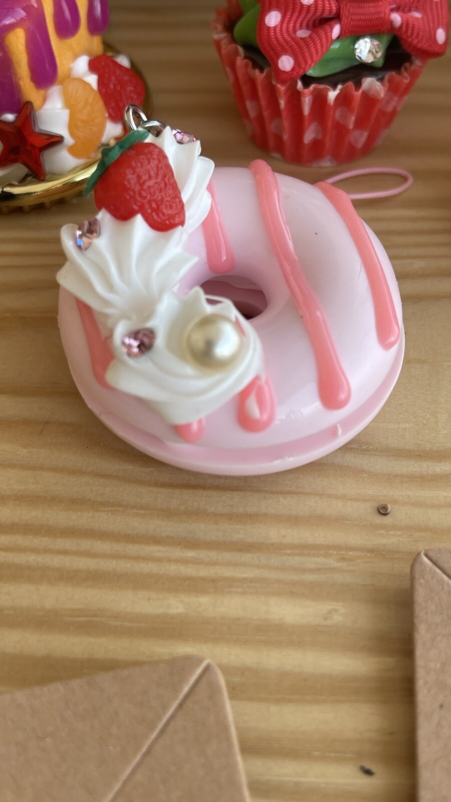 Cute Cake Miniature Ice Cream Sundae Smoothie Keychain Bag Charm US ...