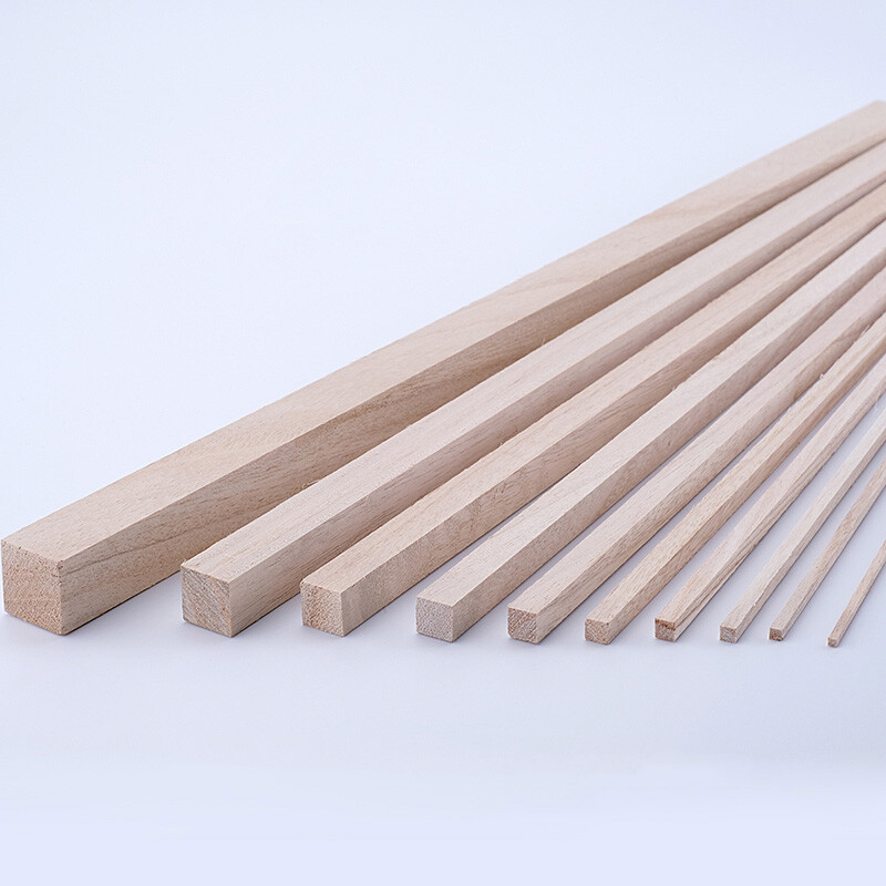 20Pcs Square Wood Stick Paulownia Rod Strip Model DIY Craft Making Kids ...