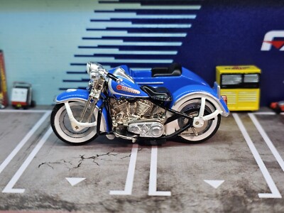Hot Wheels 1948 HARLEY-DAVIDSON PANHEAD SIDECAR Blue Diecast 1/64 Pan ...