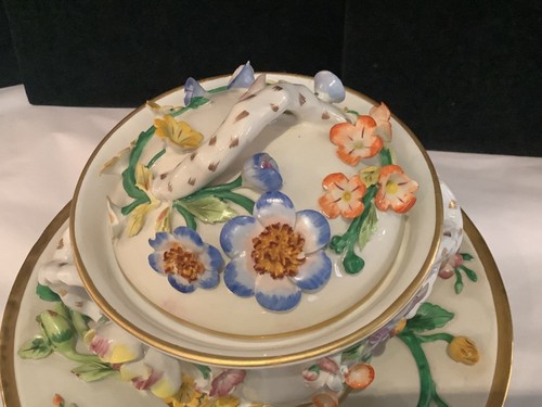 ANTIQUE RARE SIGNED MOTTAHEDEH DESIGN ITALY S.6055 ENCRUSTED APPLIED ...