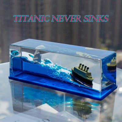 Cruise Ship Fluid Drift Bottle Desktop Decoration Fidget Stress Relief ...