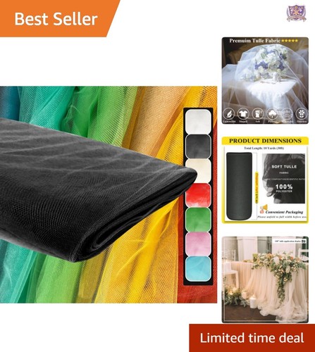 Extra Large 108" Matte Black Tulle Netting for Parties and DIY Crafts ...