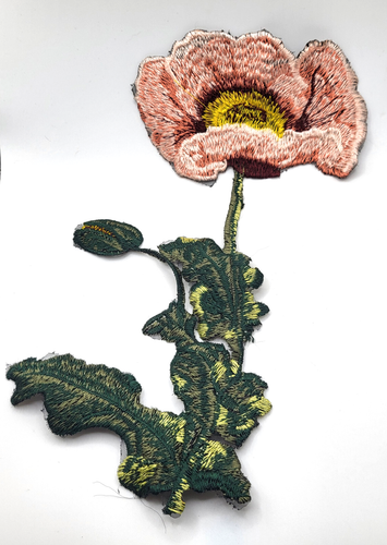 Embroidered Poppy Applique Sew On 11in by 7in | eBay