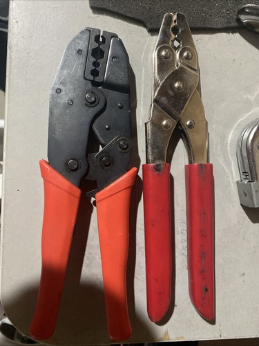 Vintage Hex Coaxial Cable Crimping Connector Tool Red Coated Handles ...