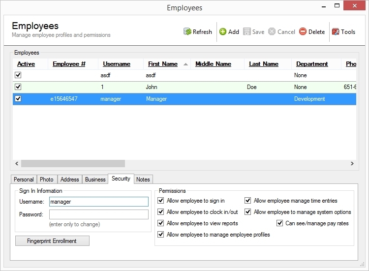 Employee Time Clock Software with DigitalPersona HID 4500 Fingerprint ...