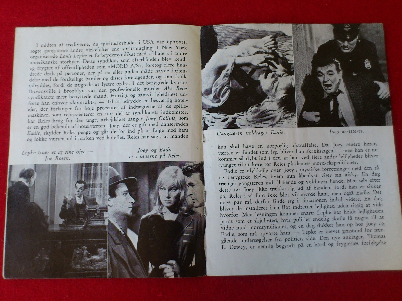 Danish movie program."Murder,Inc." Stuart Whitman.May Britt.Peter Falk ...