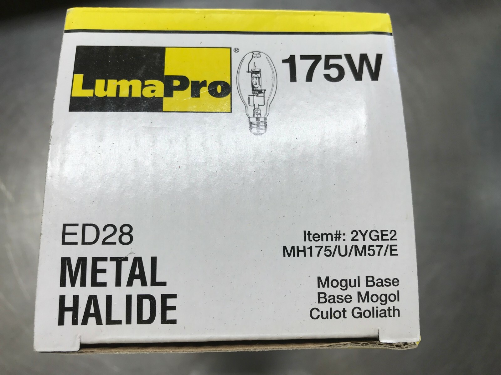 2YGE2 Grainger LumaPro MH175/U/M57/E Lamp 175W ED28 Clear BULB 10K hrs ...