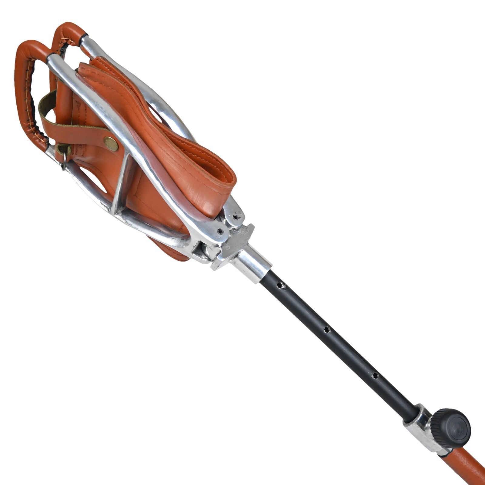 Outdoor Shooting Stick Seat Adjustable Venator Real Leather Tan Walking ...