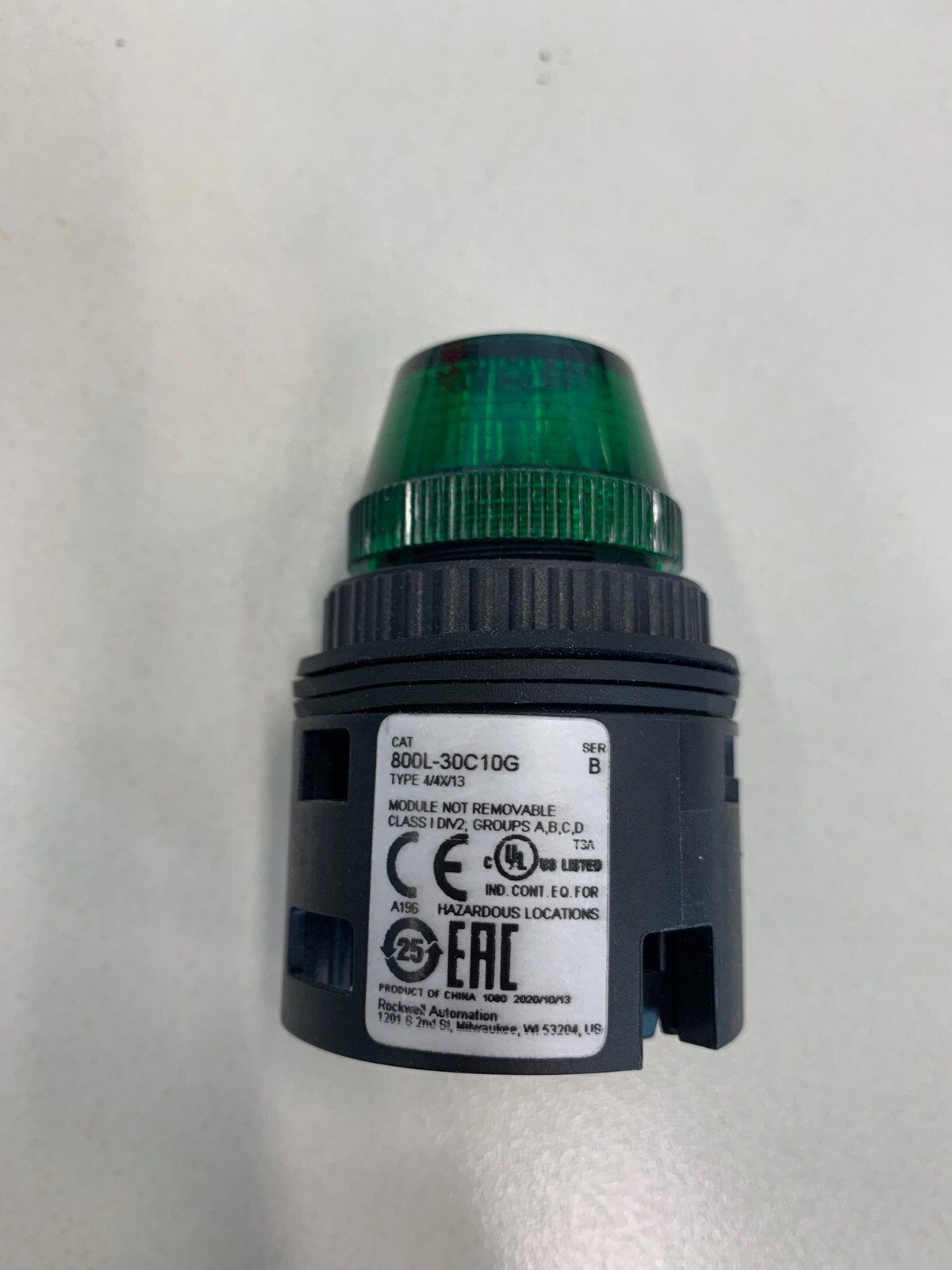 Allen Bradley Indicator Light - PN: 800L-30C10G | eBay