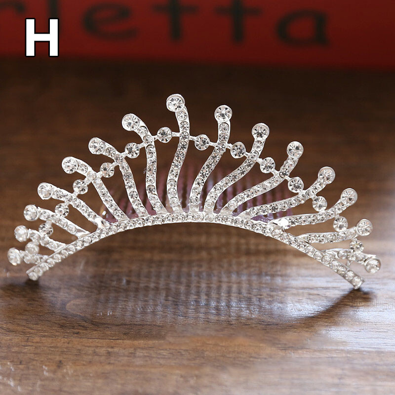 Womens Pearl Crown With Comb Princess Rhinestone Tiara Wedding Headband ...