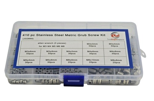 410pc Stainless Steel Metric Grub Screws Grab Kit | eBay Australia