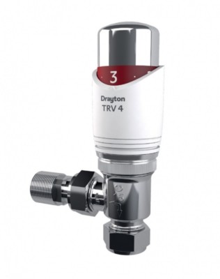 Drayton TRV4 Classic 15mm Angled Thermostatic Radiator Valve White ...