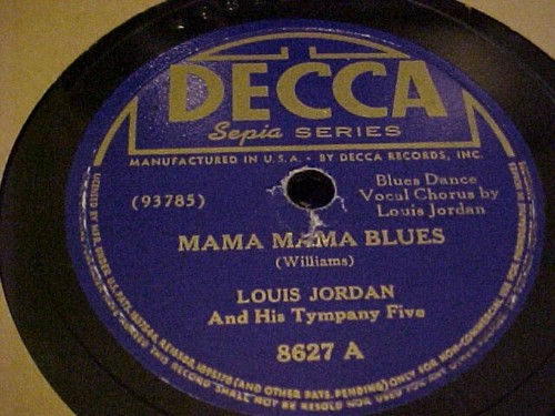 Sepia Series Decca 78 Louis Jordan "MAMA MAMA BLUES " / " SMALL TOWN ...