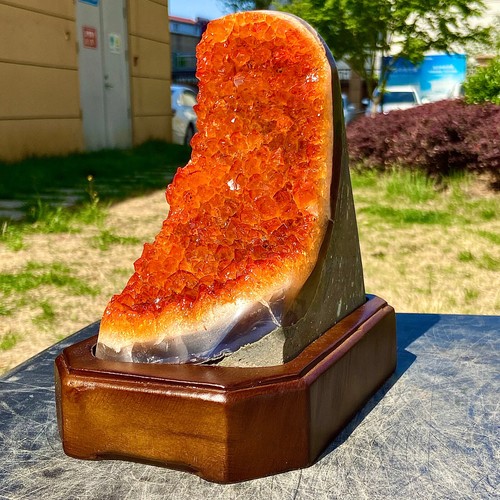 4.1LB Natural Orange Citrine Quartz Geode Cave Cluster Healing ...