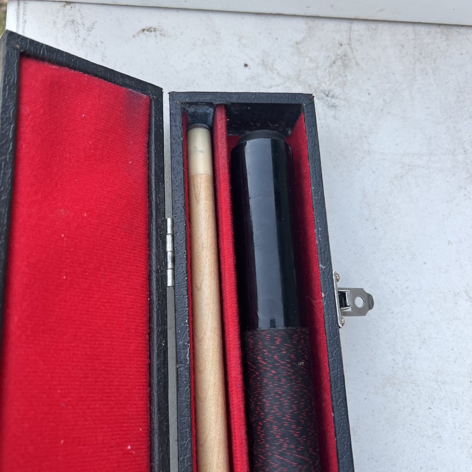 Vintage Billiards Pool Cue Stick Wood Carved With Case | eBay