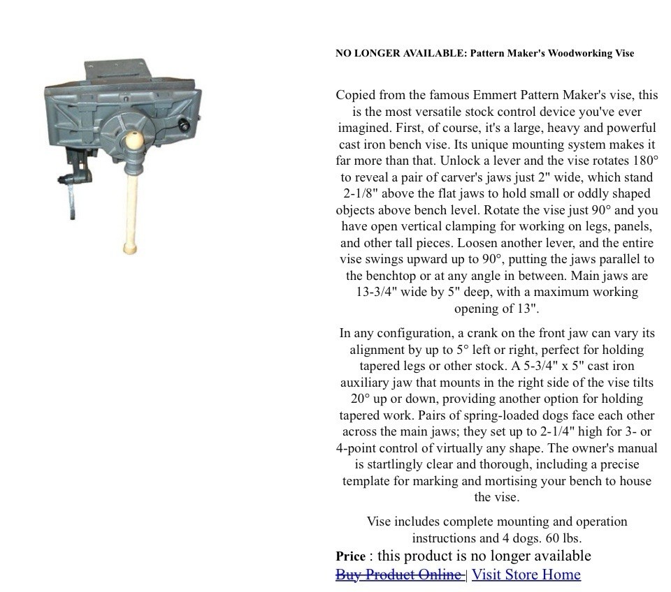 Pattern Makers Woodworking Vise. | eBay