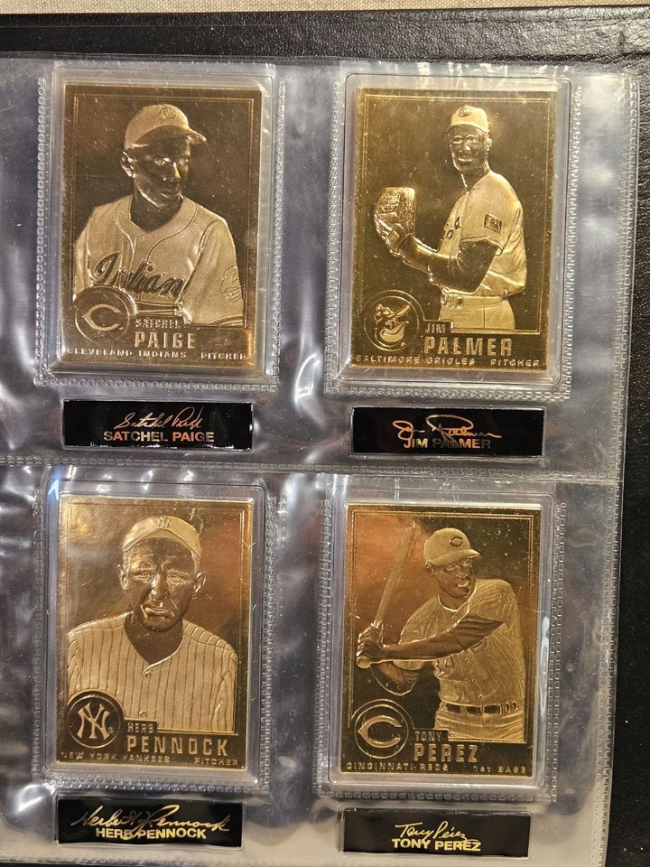 Danbury Mint 22kt Gold Baseball Cards Album Charles W. Waleski 014495 ...