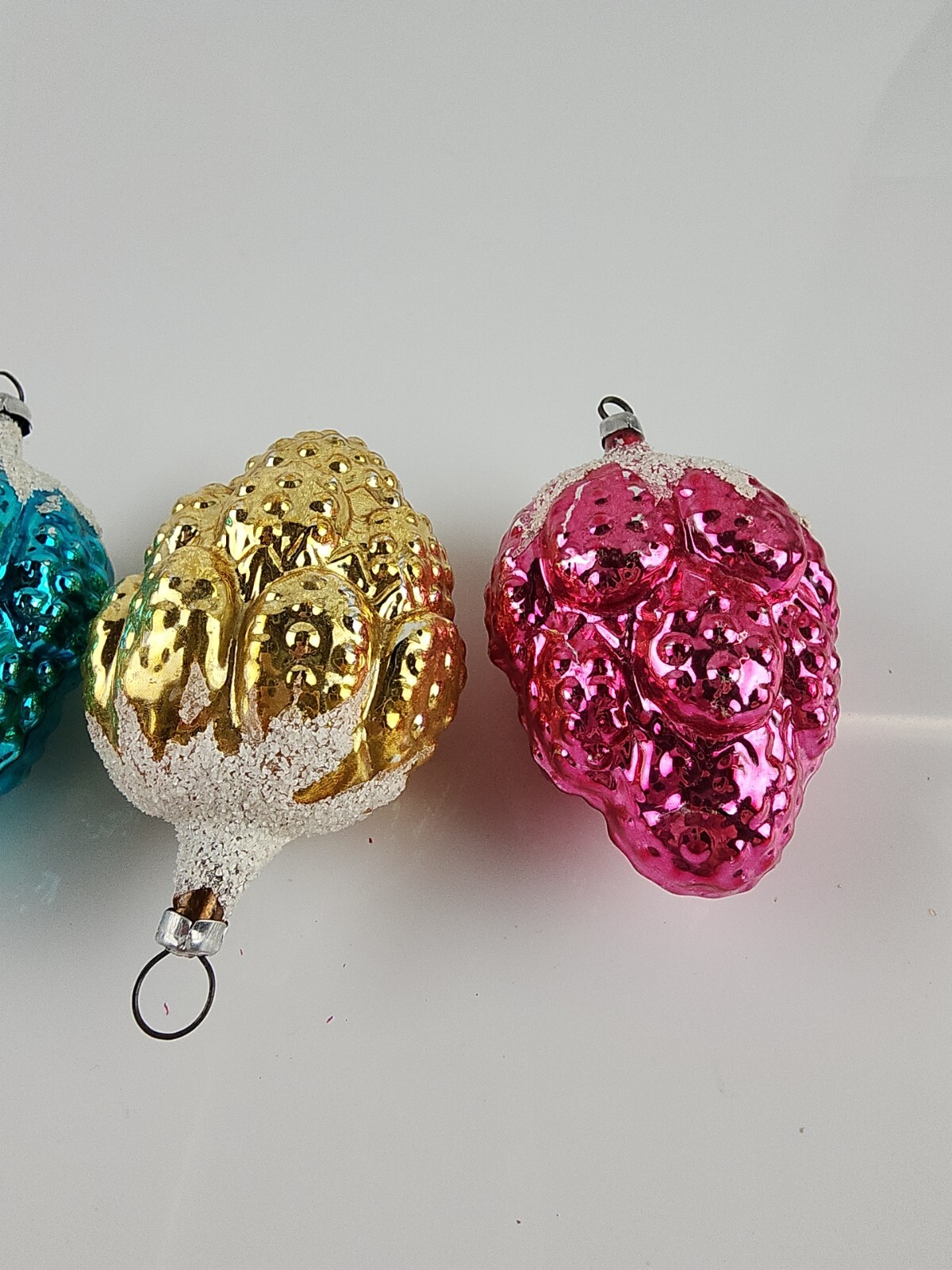 Antique Set Of 6 Blown Glass Cluster Grape BERRY Mica Christmas ...