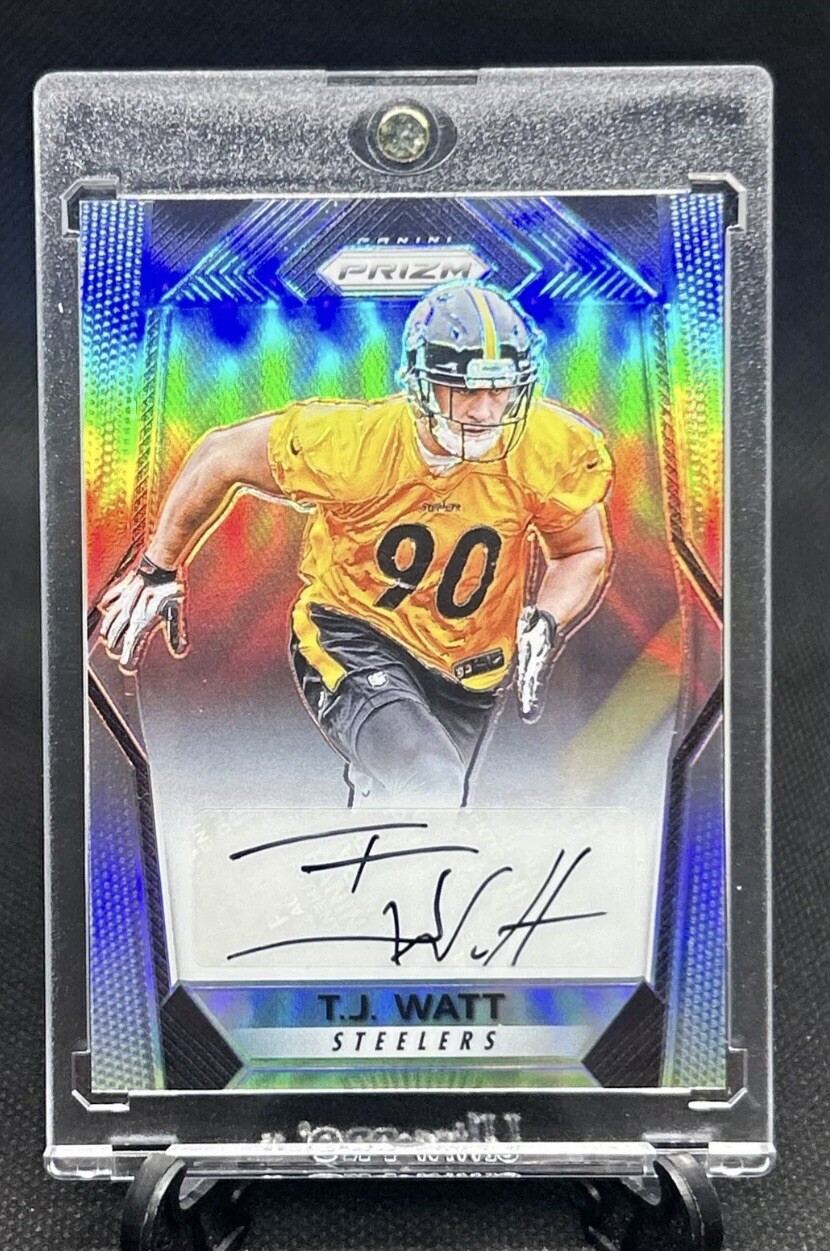 2017 Panini Prizm Silver T.J. TJ Watt Rookie Auto #RA-TJ Steelers RC | eBay
