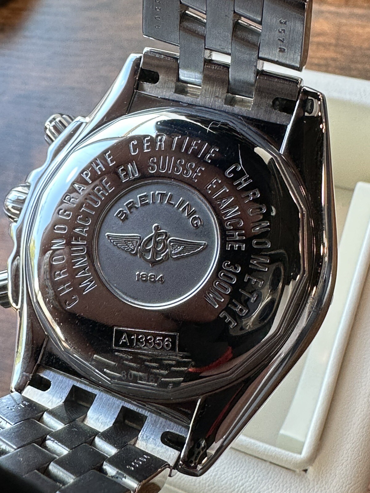 Breitling Chronomat Red Men's Arabic Numerals Dial Stainless Steel ...