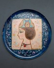 Original Doris Hall enamel on copper Art Deco portrait plate, 8 inches ...