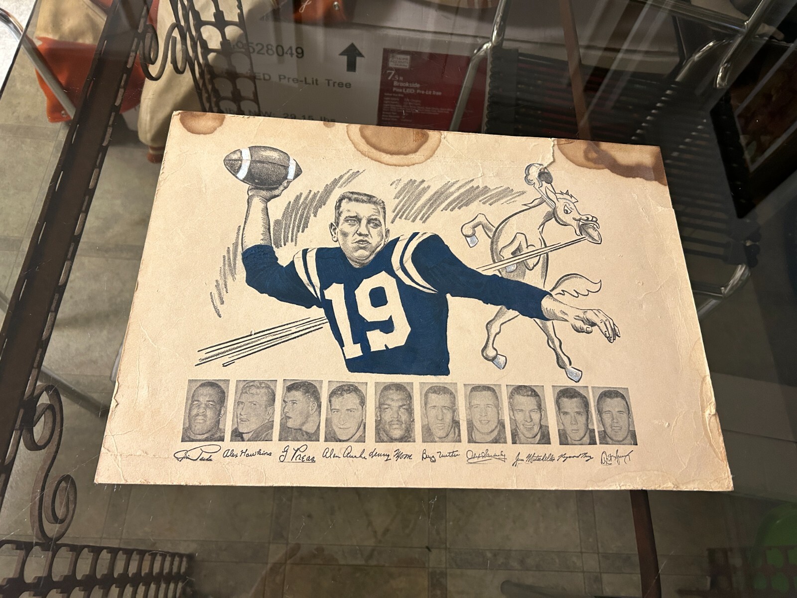 original circa 1960's JOHNNY UNITAS BALTIMORE COLTS NFL 13 1/2 X 19 ...
