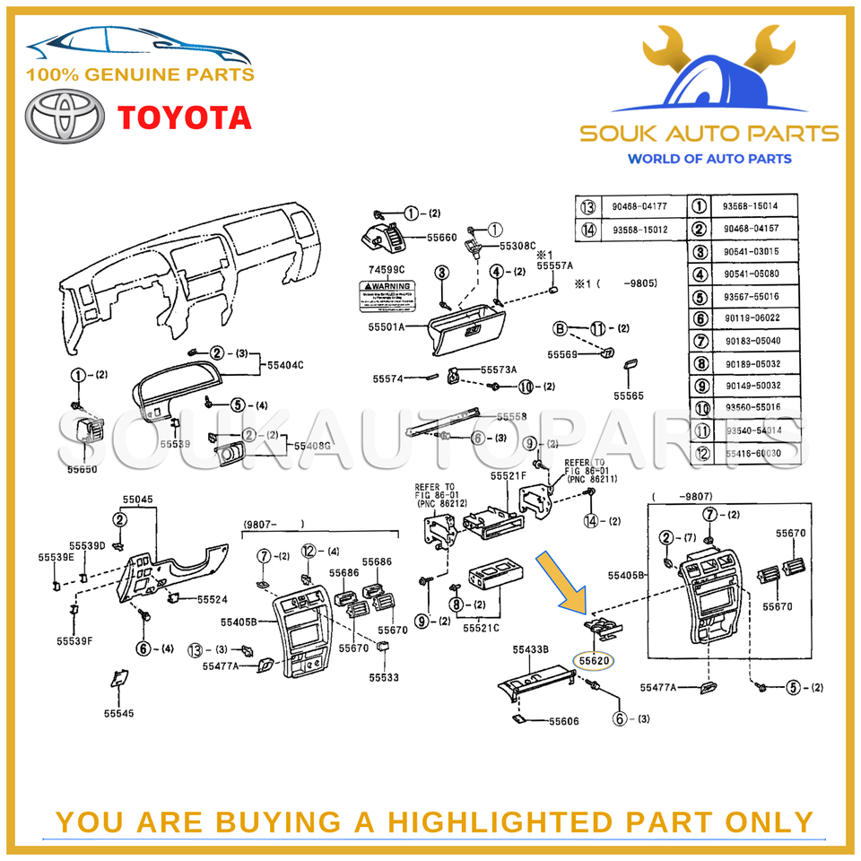 55620-35050 GENUINE Toyota DUAL PULL OUT CUP HOLDER DASH MOUNTED ...