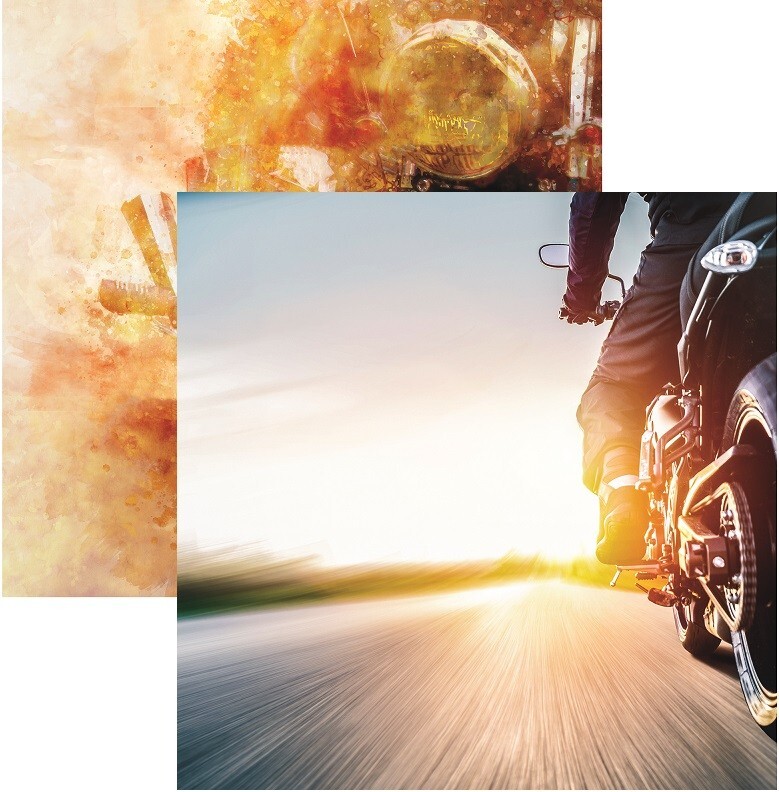 Reminisce Easy Rider ERI002 Motorcycle Scrapbook Paper, DS Crafts