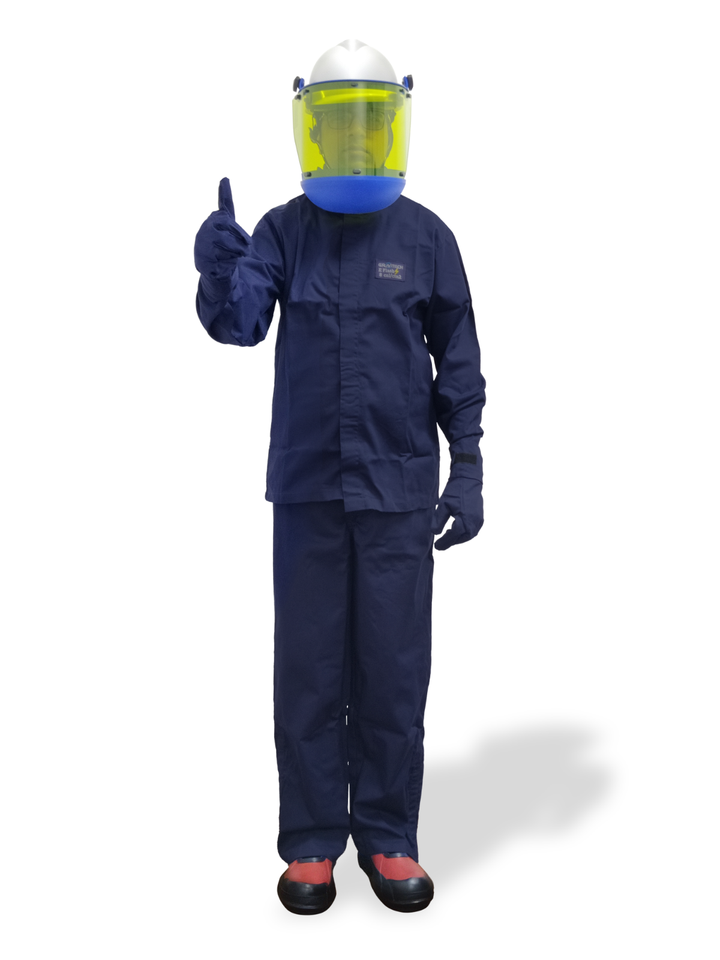 Blue Arc Flash 8Cal Suits Flame Resistant Protection for Electrical ...