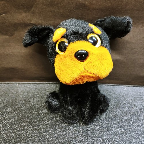 Tom's Toy- Rottweiler Dog/Brown Black Stuffed Animal With Brown Glitter ...