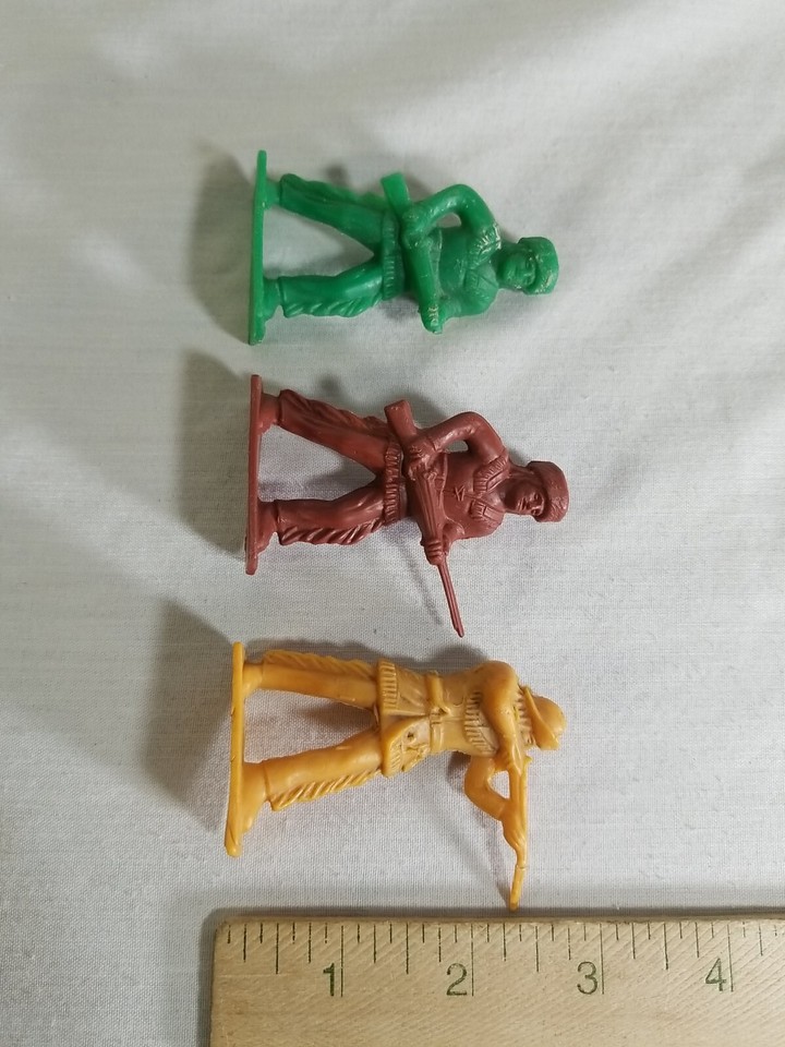 Vintage Tim Mee Toys Cowboy Daniel Boone Plastic Western Figures Green ...