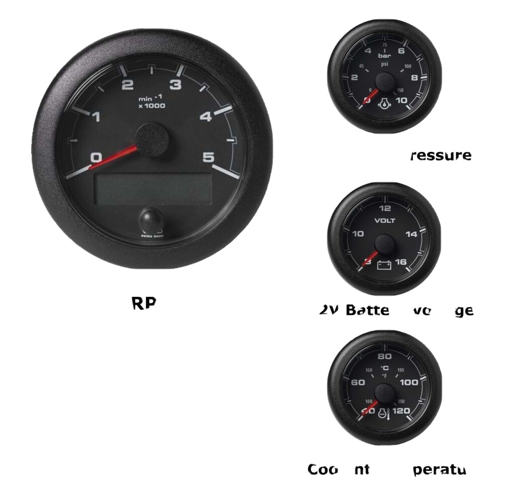 Yanmar VDO Gauge Set Analog NMEA2K Diesel Marine Engines | eBay