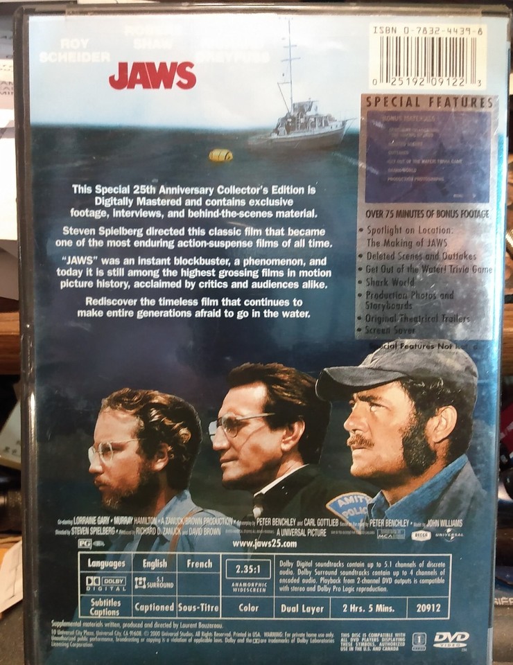Jaws (Widescreen Anniversary Collector's Edition) - DVD - | eBay