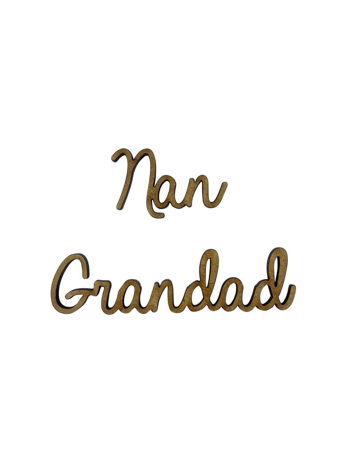 8x Nan Grandad Words 6cm Wood Craft Embelishments Laser Cut Shape MDF ...