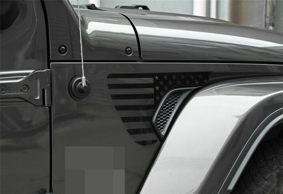 2Pc Side Fender USA Flag Pattern Sticker Decal Trim For Jeep Wrangler ...