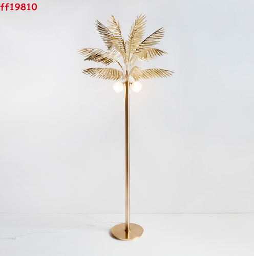 Modern Coconut Tree Leaves Gold Standing Light Floor Lamp Led Glass ...