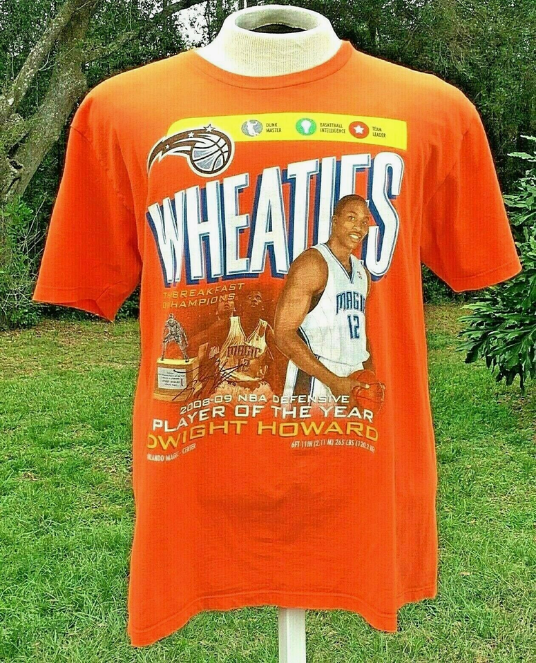 Dwight Howard NBA Autographed / Signed WHEATIES Orange T-Shirt Adult ...