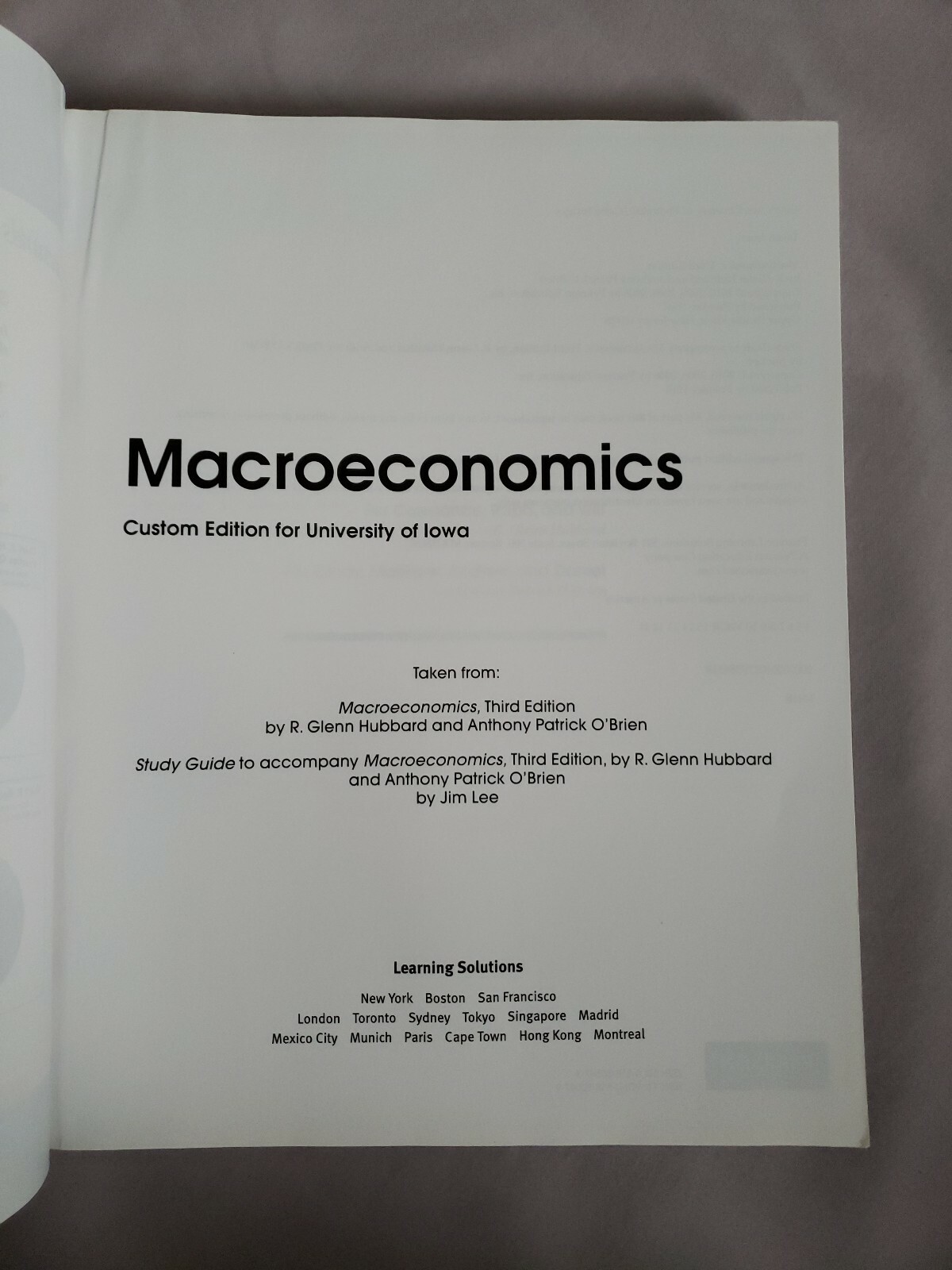 Macroeconomics Book Hubbard