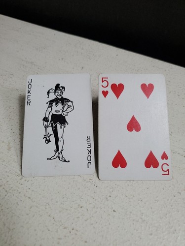 1 Single Swap Trick Card Joker On One Side 5 of Hearts On Other Playing ...