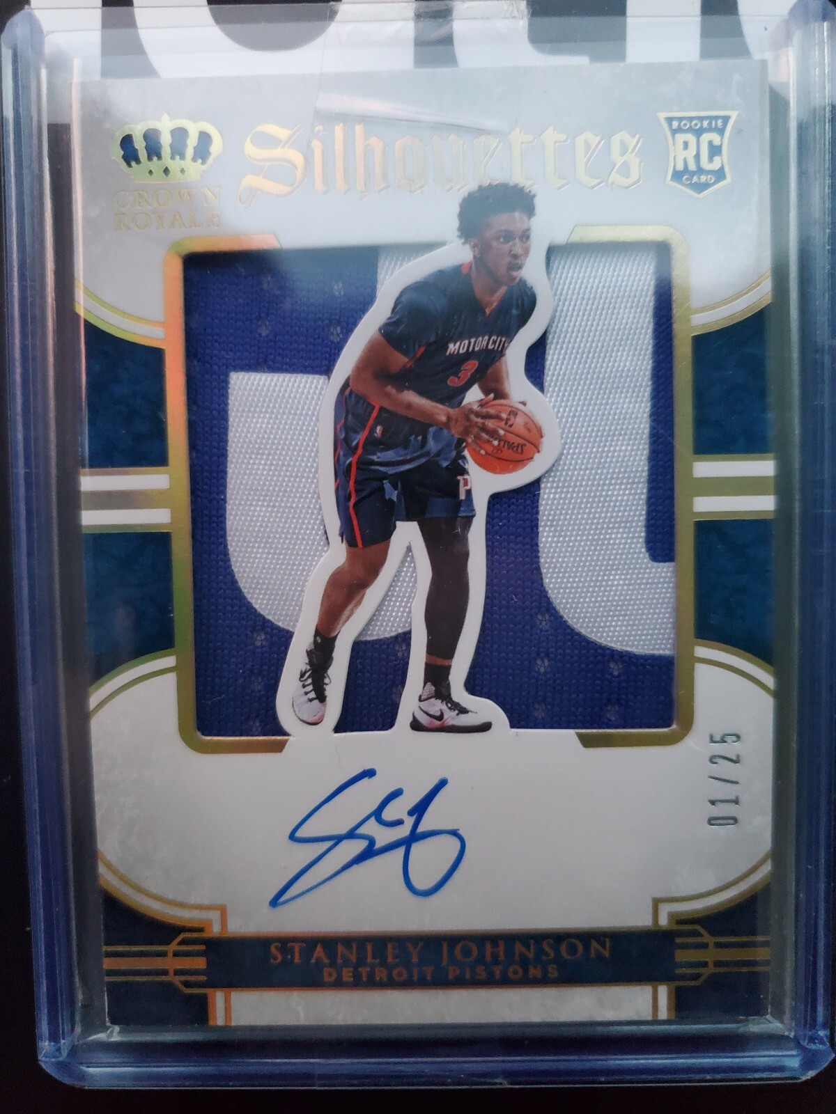 2015 Preferred Stanley Johnson Silhouettes rookie patch auto 1/25 ...