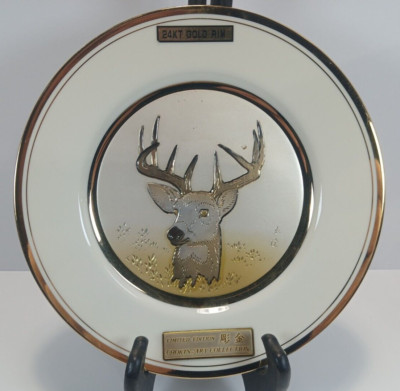 Vintage Dynasty Gallery Original Chokin Collection Deer Head 24kt Gold ...