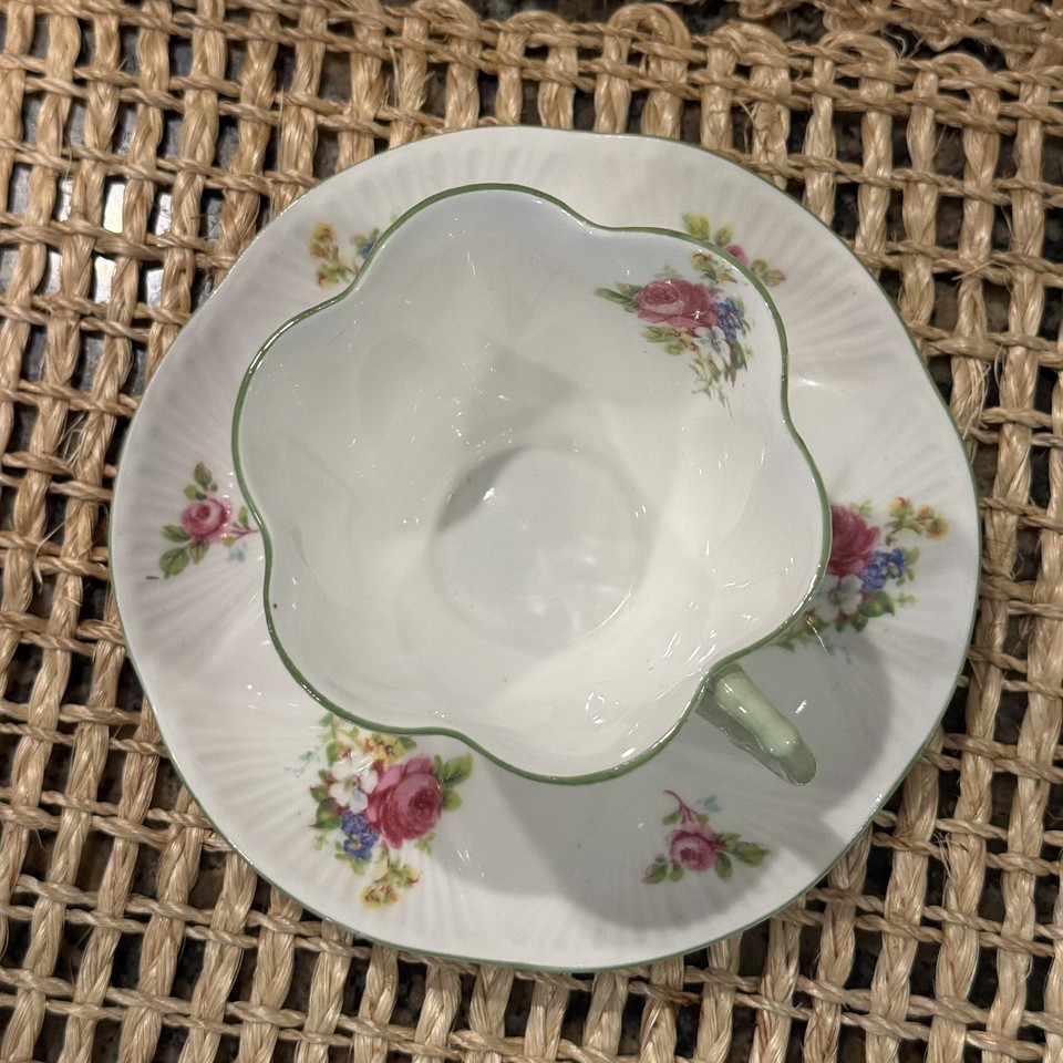 Vintage Shelley Tea Cup Saucer Hulmes Rose Floral Spray Pattern Fine ...