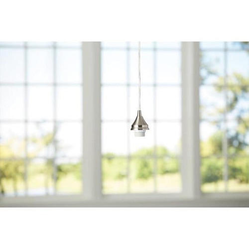 STYLE SELECTIONS Brushed Nickel Transitional Cylinder Mini Hanging ...