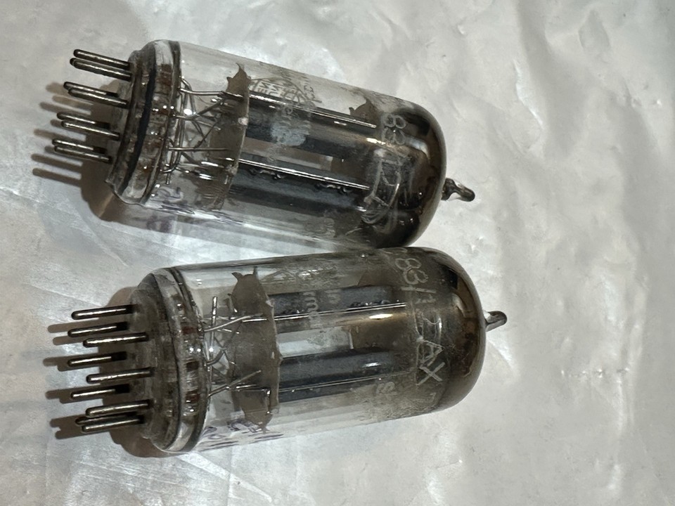 Telefunken 12AX7 /ECC83 Ribbed Plate Pair Tested Strong Matched Dates ...